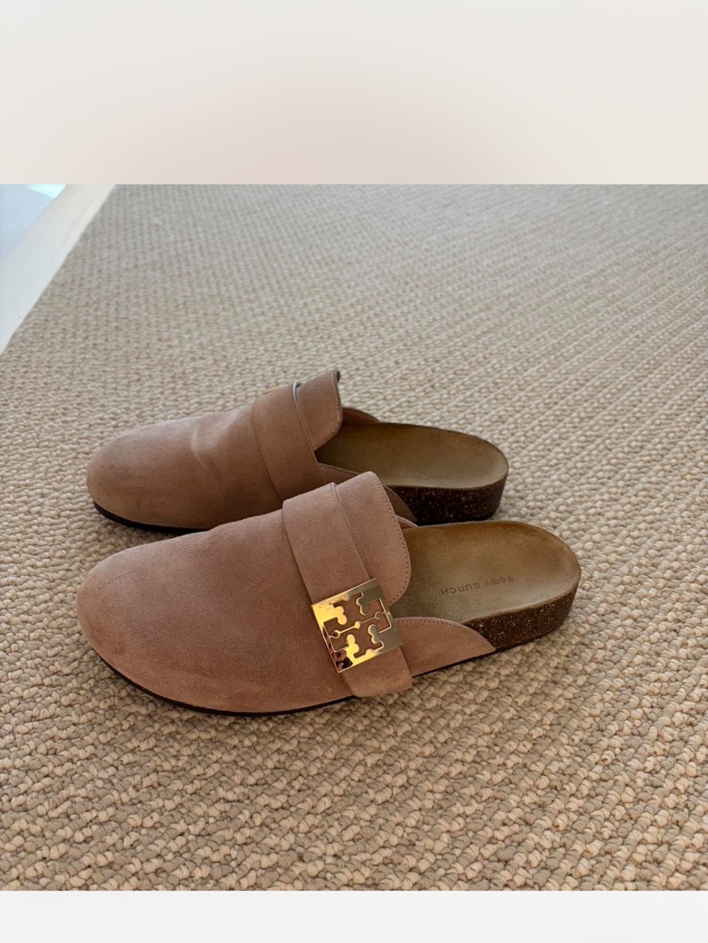 Tory Burch | Shoes | Tory Burch Malva Suede Mule With Gold Logo | Poshmark